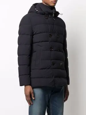 MOORER Double-breasted Padded Jacket - Blue