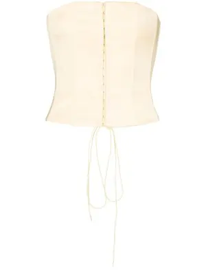 GUIZIO Strapess Corset Top Yellow