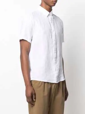 Michael Kors Button-down Short-sleeve Linen Shirt