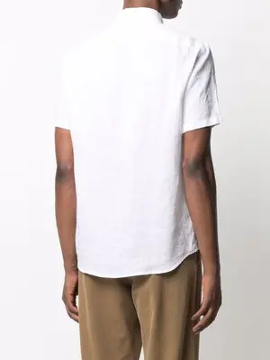 Michael Kors Button-down Short-sleeve Linen Shirt