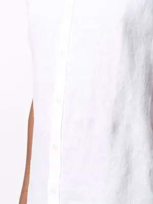 Michael Kors Button-down Short-sleeve Linen Shirt
