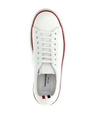 Thom Browne Calf Tennis Sneakers - White