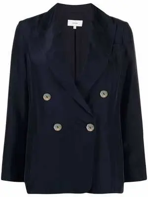 Vince Double-breasted Silk Blazer
