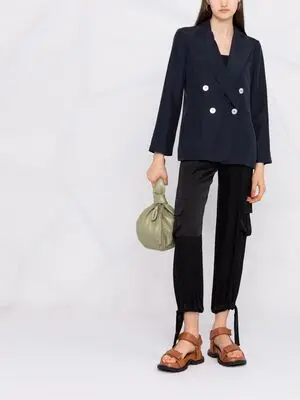 Vince Double-breasted Silk Blazer