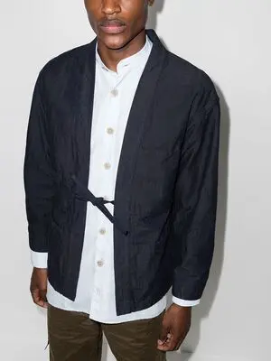 Snow Peak Noragi Front-Tie Jacket In Blue - 40% Off | Editorialist