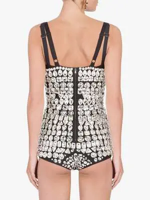 Dolce & Gabbana Sweetheart-neck Embellished Bodysuit