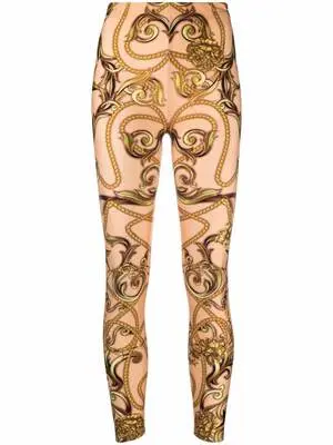 Philipp Plein New Baroque Print Leggings - Neutrals
