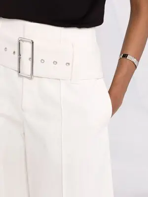 10 CORSO COMO High-waisted Wide-leg Trousers - White
