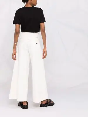 10 CORSO COMO High-waisted Wide-leg Trousers - White