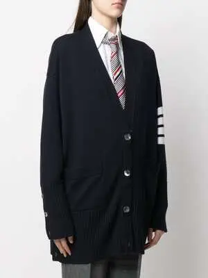 Thom Browne Oversized 4-bar Stripe Cardigan - Blue