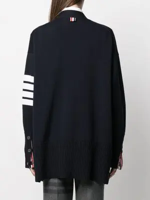 Thom Browne Oversized 4-bar Stripe Cardigan - Blue