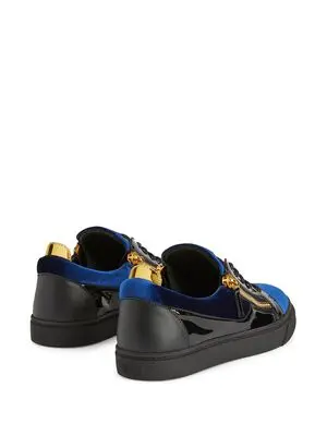 GIUSEPPE ZANOTTI Frankie Double-zip Low-top Velvet Sneakers