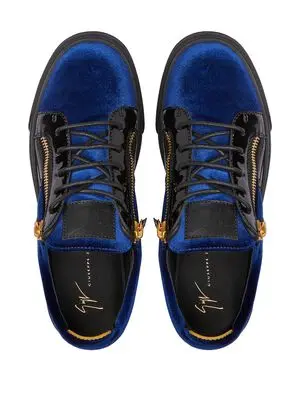 GIUSEPPE ZANOTTI Frankie Double-zip Low-top Velvet Sneakers