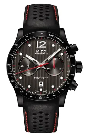 MIDO Multifort Adventure Chronograph Leather Strap Watch