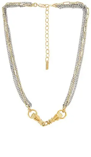 NATALIE B JEWELRY Come Together Necklace In Metallic Silver