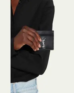 Saint Laurent Monogram Leather Card Case