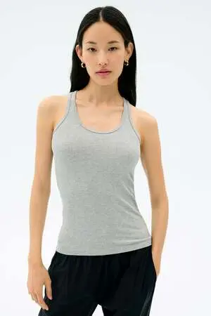 Splits59 Ashby Ribbed Tank - Lt. Heather Grey