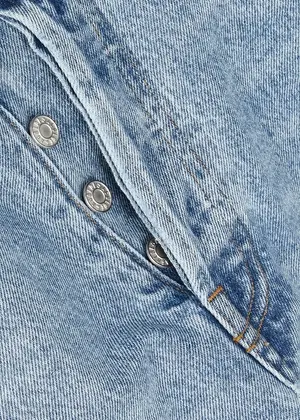 AGOLDE 90's Blue Distressed Longline Shorts