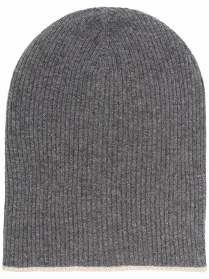 Brunello Cucinelli Ribbed-knit Beanie - Grey