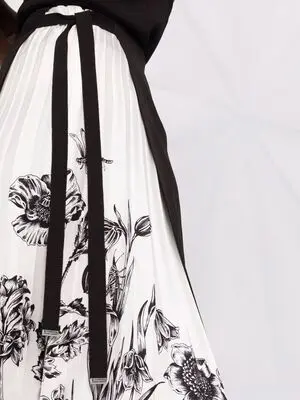 FERRAGAMO Pleated Silk Wrap Skirt