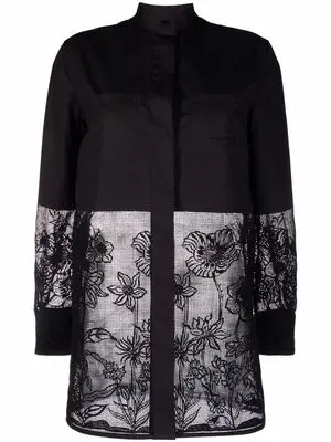 FERRAGAMO Longline Cordonetto Lace Shirt