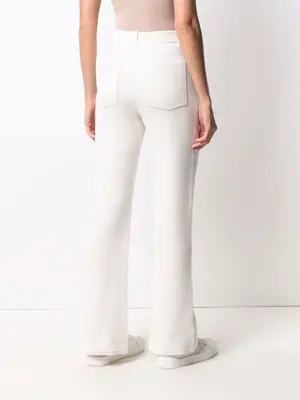 BARRIE Stitch Detail Flared Trousers - White