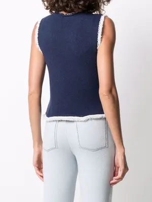 BARRIE Fringe-trim Top - Blue