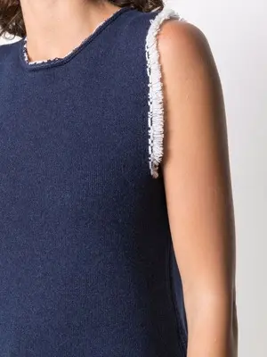 BARRIE Fringe-trim Top - Blue
