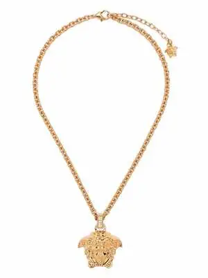 Versace La Medusa Crystal Pendant Chain Necklace