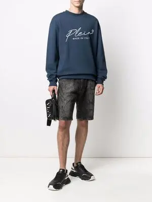 Philipp Plein Embroidered-logo Sweatshirt - Blue