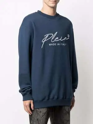 Philipp Plein Embroidered-logo Sweatshirt - Blue