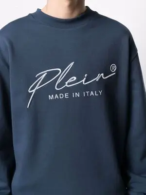 Philipp Plein Embroidered-logo Sweatshirt - Blue