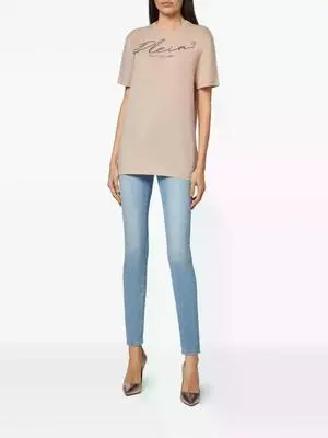 Philipp Plein Signature Crystal-embellished T-shirt - Neutrals