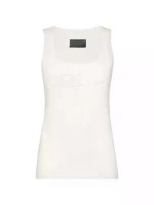 Philipp Plein Logo-embroidered Tank Top - Neutrals
