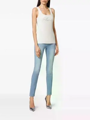 Philipp Plein Logo-embroidered Tank Top - Neutrals