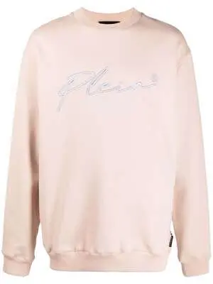 Philipp Plein Embroidered-logo Sweatshirt - Neutrals