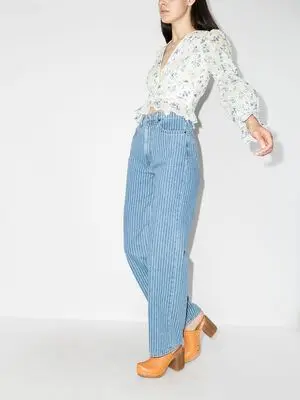 REFORMATION Meadowlark V-neck Cropped Blouse