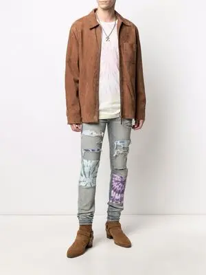 Amiri Bandana-underlay Distressed Slim-fit Jeans