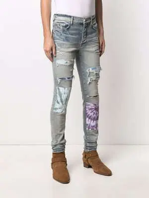 Amiri Bandana-underlay Distressed Slim-fit Jeans