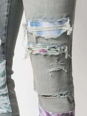Amiri Bandana-underlay Distressed Slim-fit Jeans