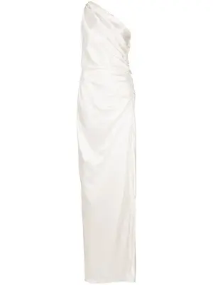 Michelle Mason One-shoulder Gown - White