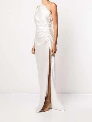 Michelle Mason One-shoulder Gown - White
