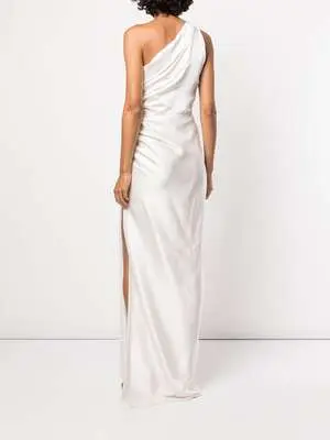Michelle Mason One-shoulder Gown - White