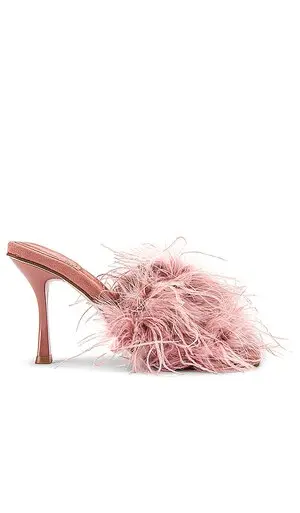 Jeffrey Campbell Chauffeur Feather Mule In Blush