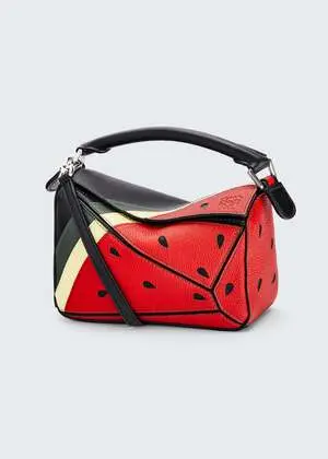 Loewe Watermelon-Print Puzzle Mini Shoulder Bag - Red