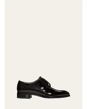 CHRISTIAN LOUBOUTIN Chambeliss Patent Red-sole Oxfords - Black