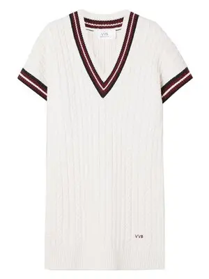 Victoria Beckham - Striped Cable-knit Mini Dress