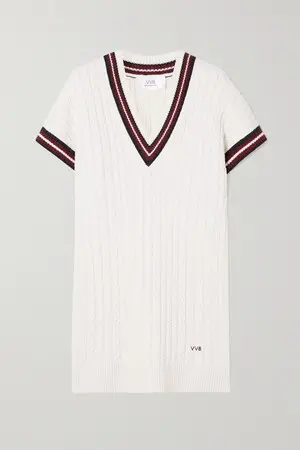 Victoria Beckham - Striped Cable-knit Mini Dress