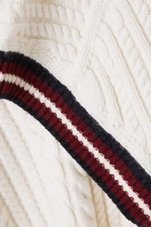 Victoria Beckham - Striped Cable-knit Mini Dress