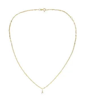 STONE AND STRAND Initial Sparkle Diamond Necklace - Gold